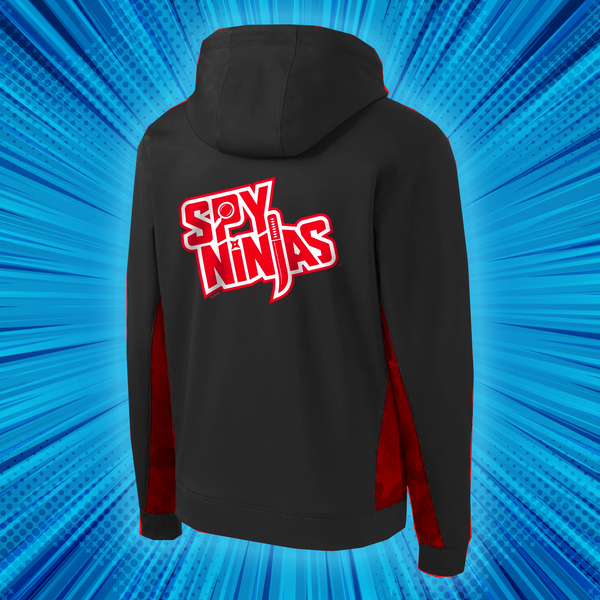 Spy Ninjas Lcp Youth Tech Hoodie With Back Imprint Black Red